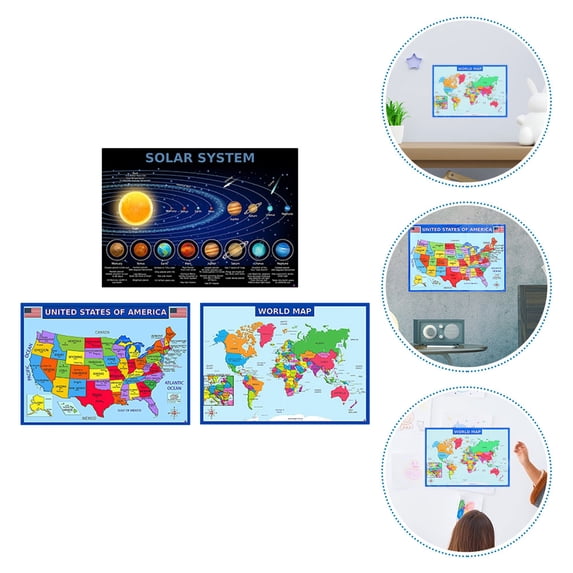 EXHUMKY 1Set Geography Poster for Classroom Use History of the World ...