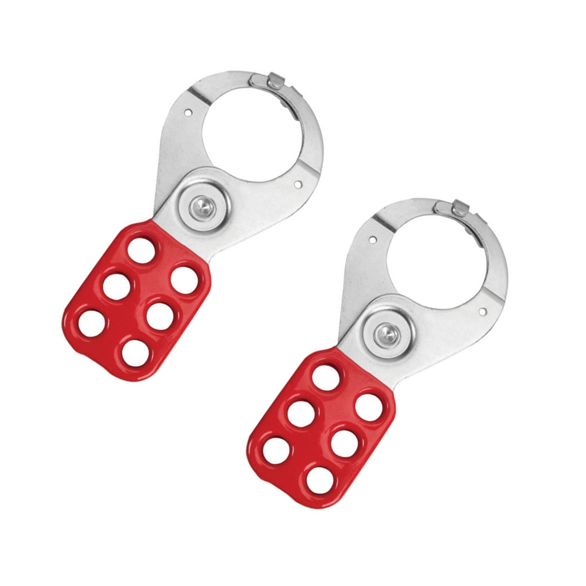 EXHUMKY 1Set Red Steel Industrial Safety Six-hole Hasp for Secure ...