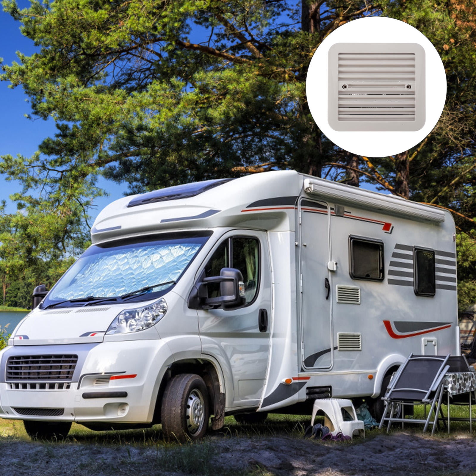 EXHUMKY 1Set White Plastic Cooling Fan for RV Exhaust and Ventilation ...