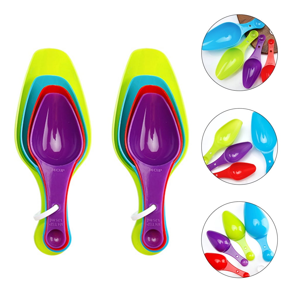 EXHUMKY Plastic Teaspoon Measuring Spoon Set, 2 Sets, Kitchen Measuring ...