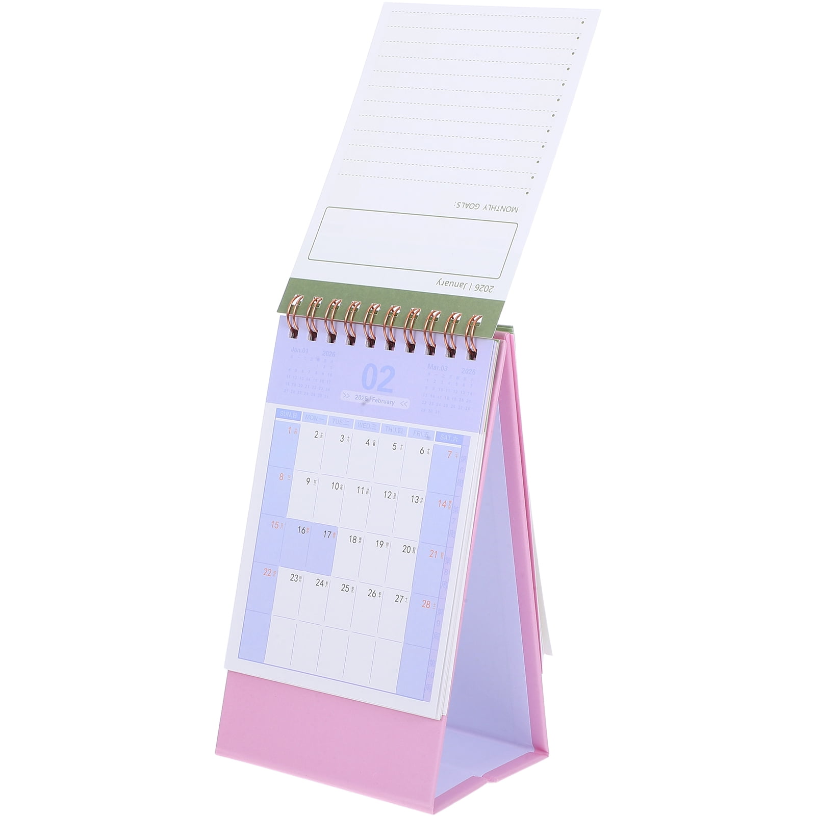 EXHUMKY Daily Schedule Calendar 2026 Pink Paper Desk Planner for Office ...