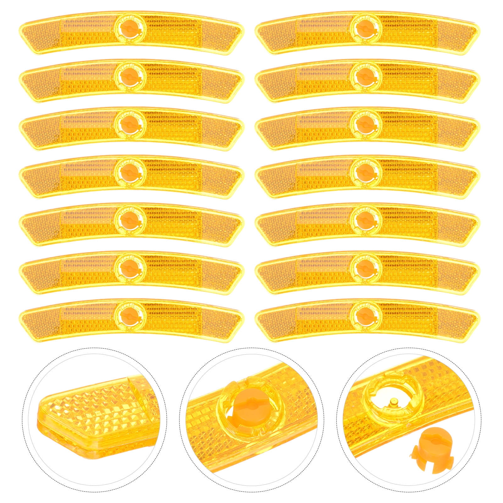EXHUMKY 20Pcs Bike Reflectors Orange Round Plastic Professional Design ...