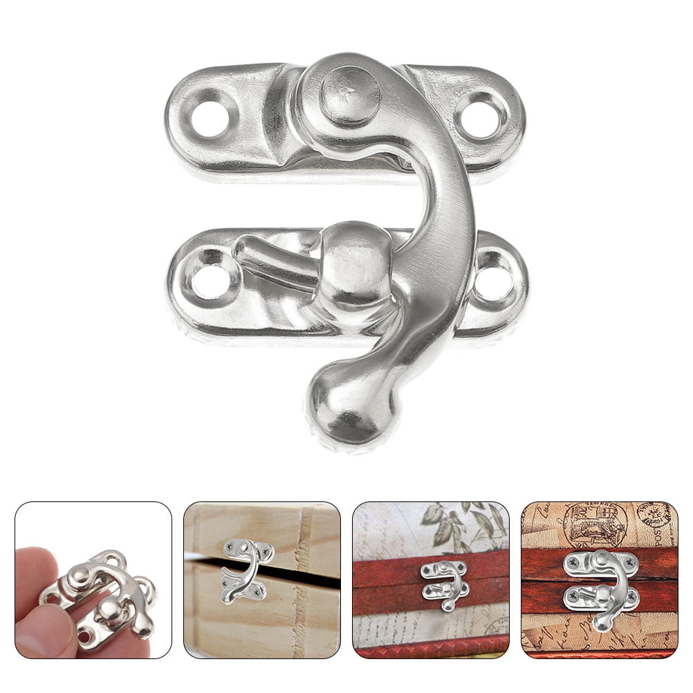 EXHUMKY 20Pcs Horn Lock Metal Hasp Clasp Latch Lock Silver Iron for ...