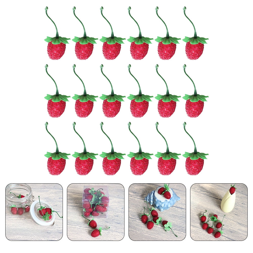 EXHUMKY 20Set Fake Berry Models Red Plastic Realistic for Photography ...