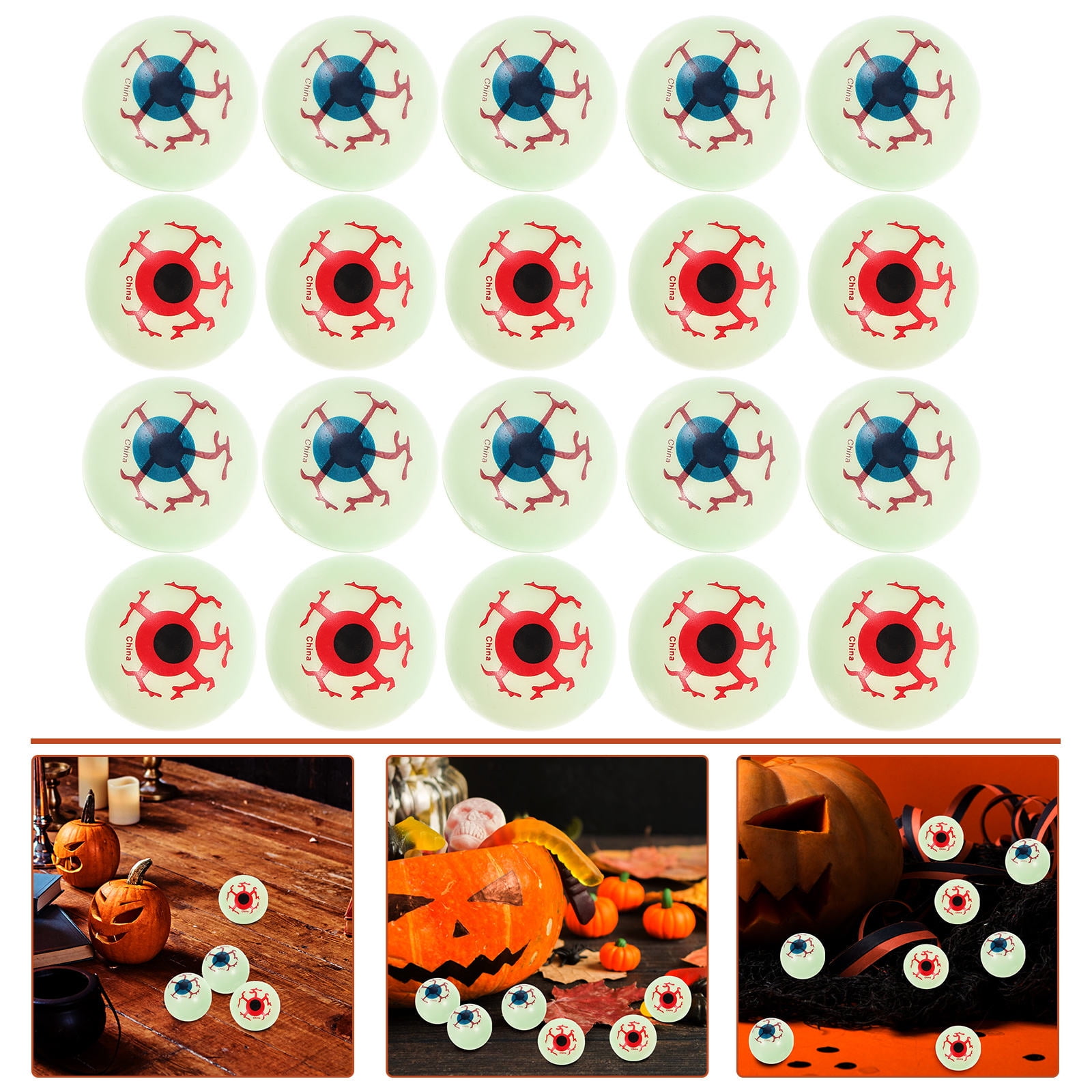 EXHUMKY Night Glow Eyeballs Assorted Color Party Props - Walmart.com