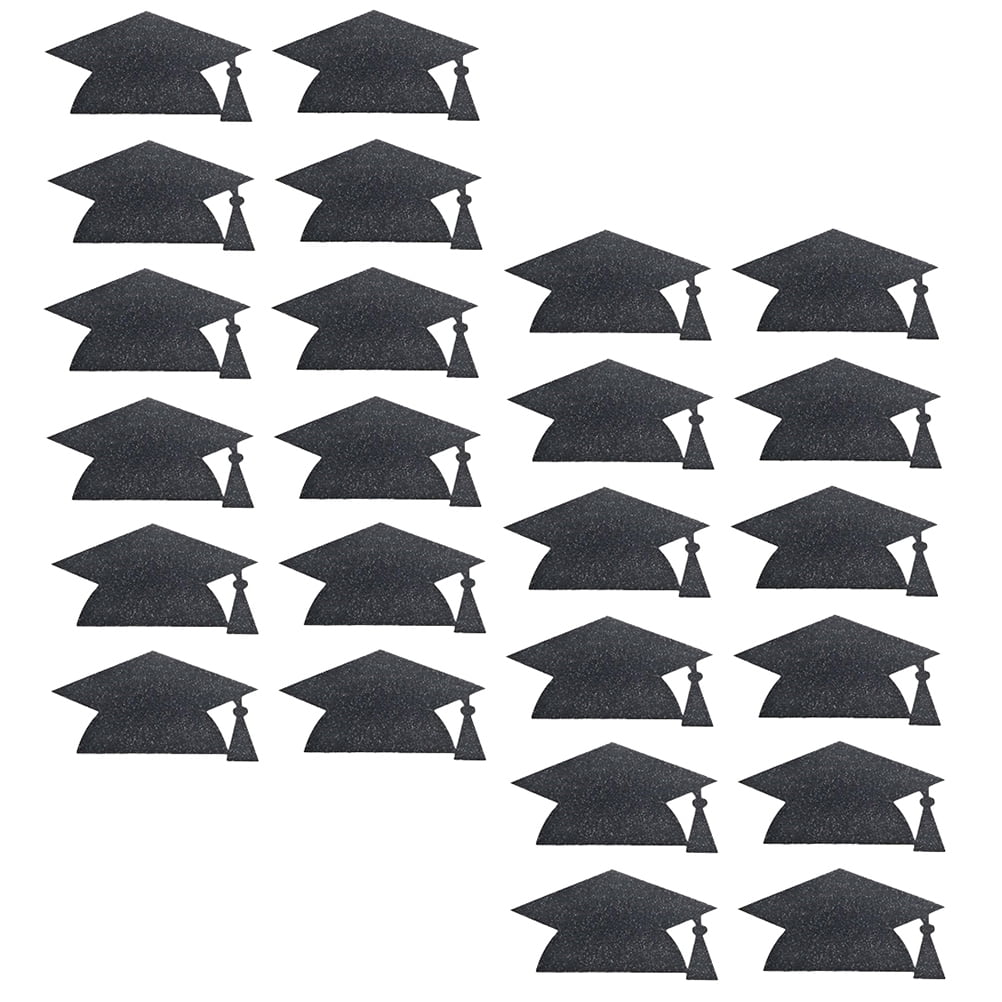 EXHUMKY 24Pcs Stickers Graduation Cap Black Paper for Grad Party ...