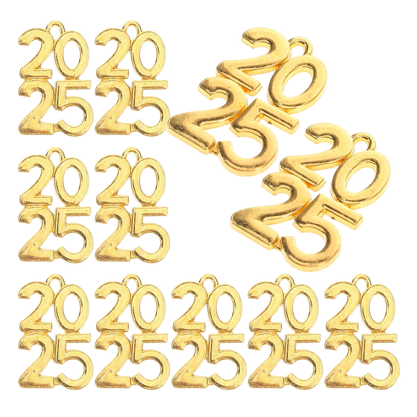 EXHUMKY 25Pcs Small Metal Numbers 2025 Number Pendant for New Year ...