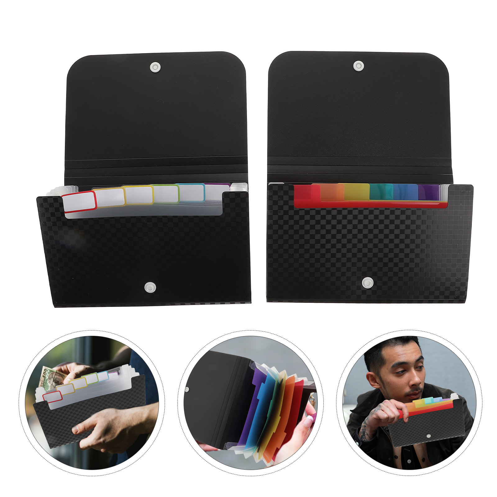 EXHUMKY 2Pcs Document Folders Portable Lightweight Storage Portable ...