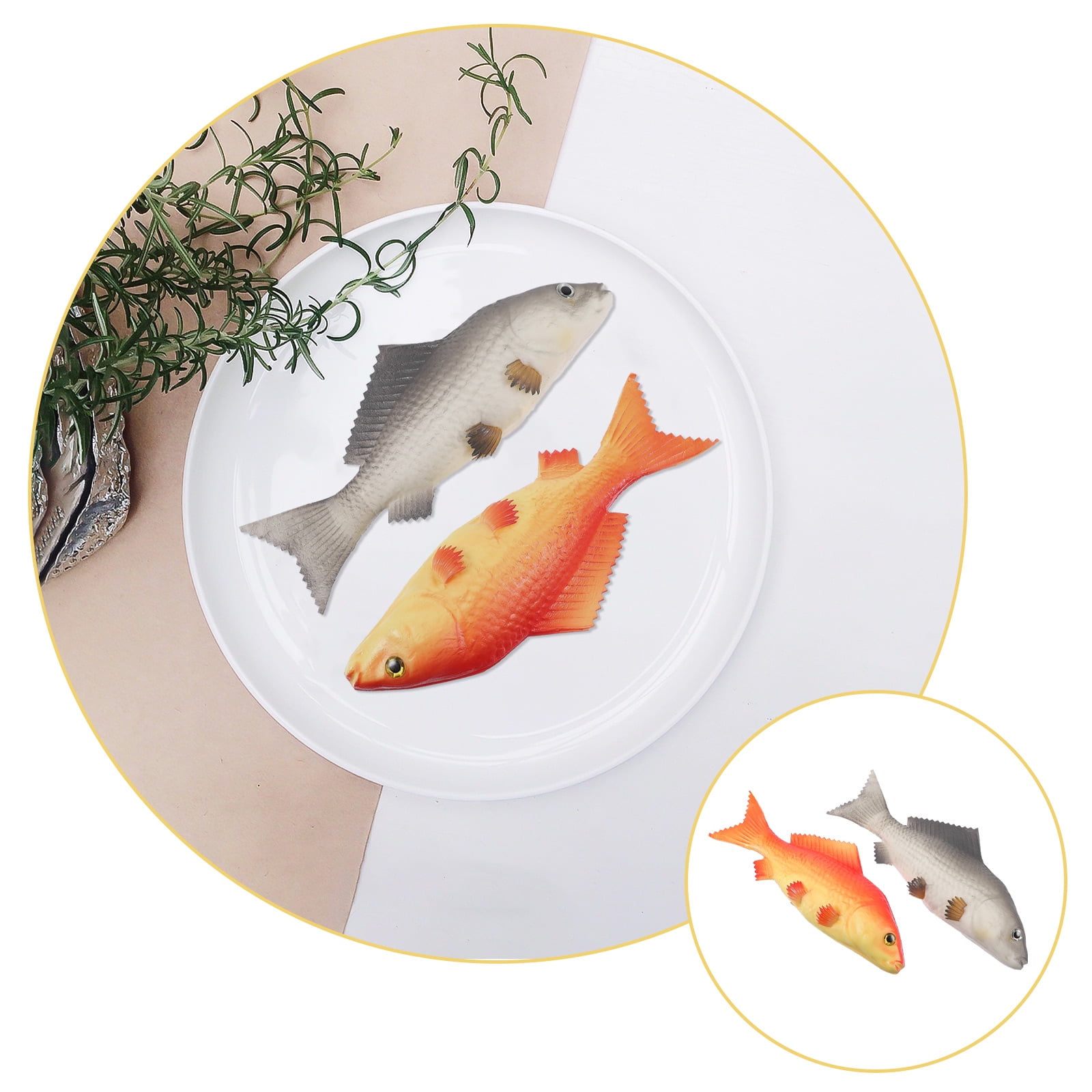 EXHUMKY 2Pcs Model Fish PU Fish Toy Fish Learning Model for Educators ...
