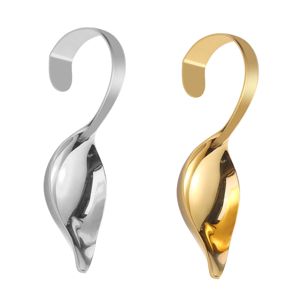 EXHUMKY 2Pcs Sauce Dressing Spoons Stainless Steel Curved Handle for Catering Industry - Walmart.com