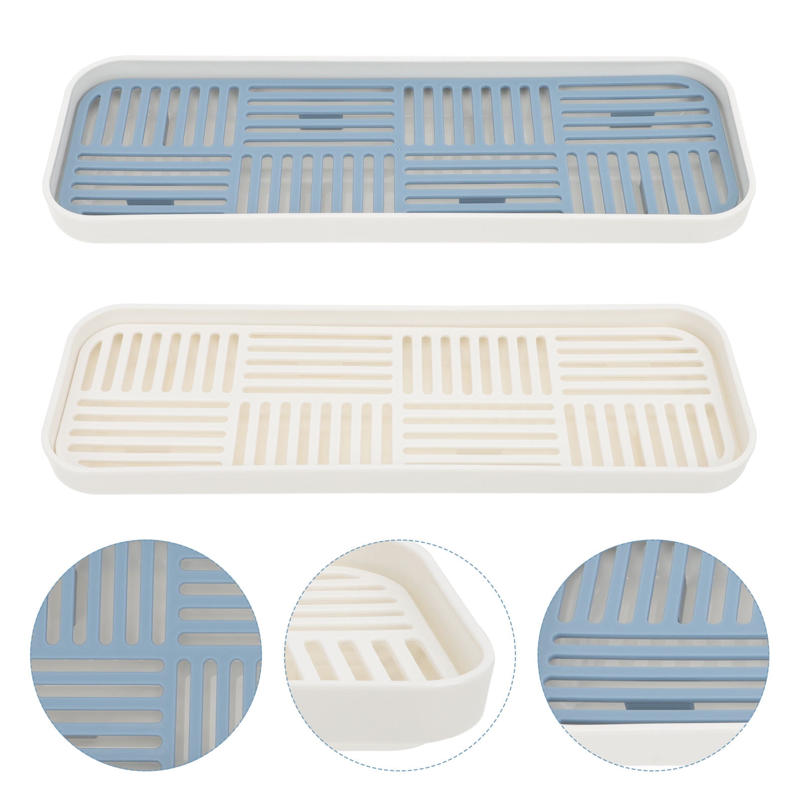 EXHUMKY 2Sets Blue PP Tea Trays for Tea Ware and Drip Tray in Sitting ...