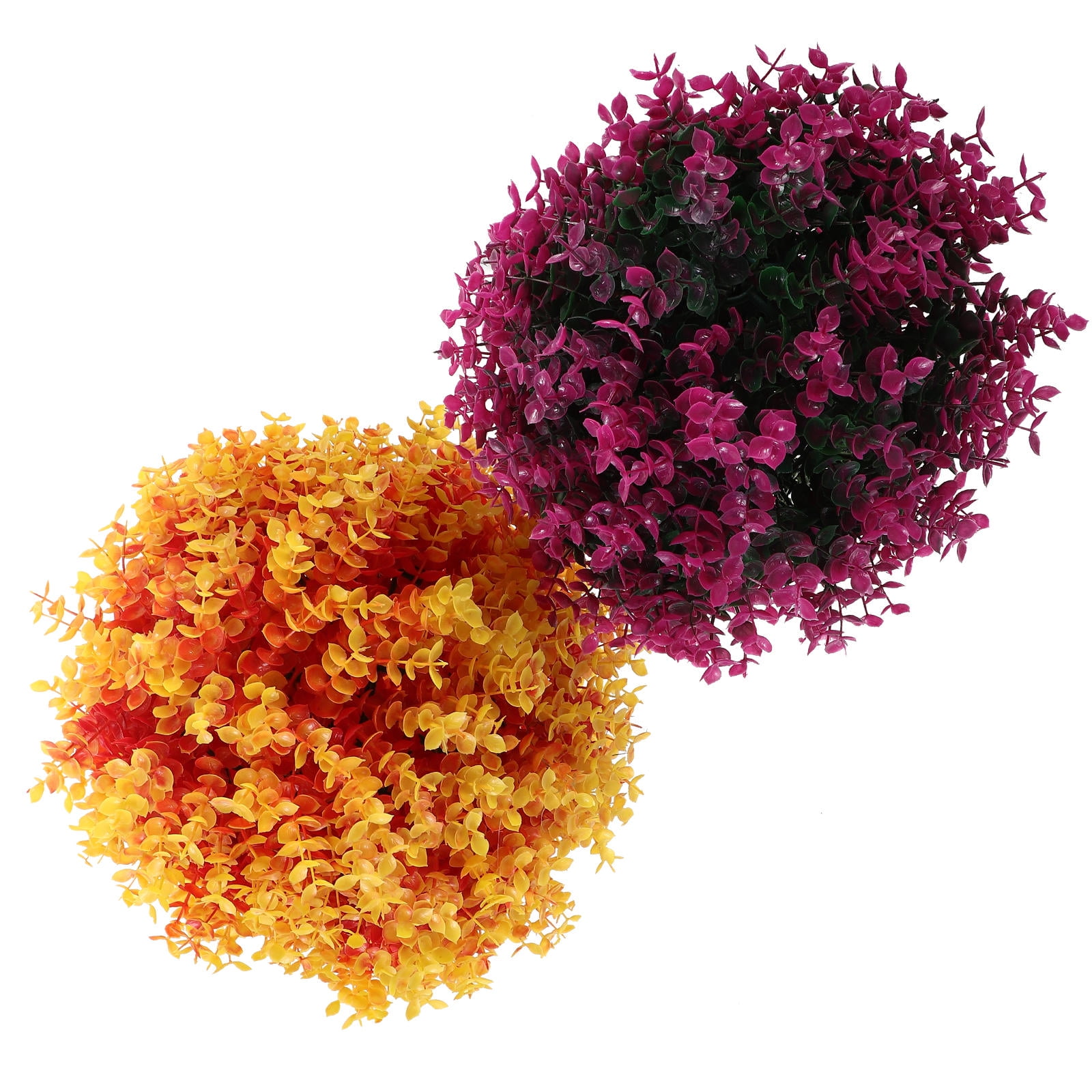 EXHUMKY 2pcs Artificial Topiary Balls Green Eucalyptus Realistic Grass ...