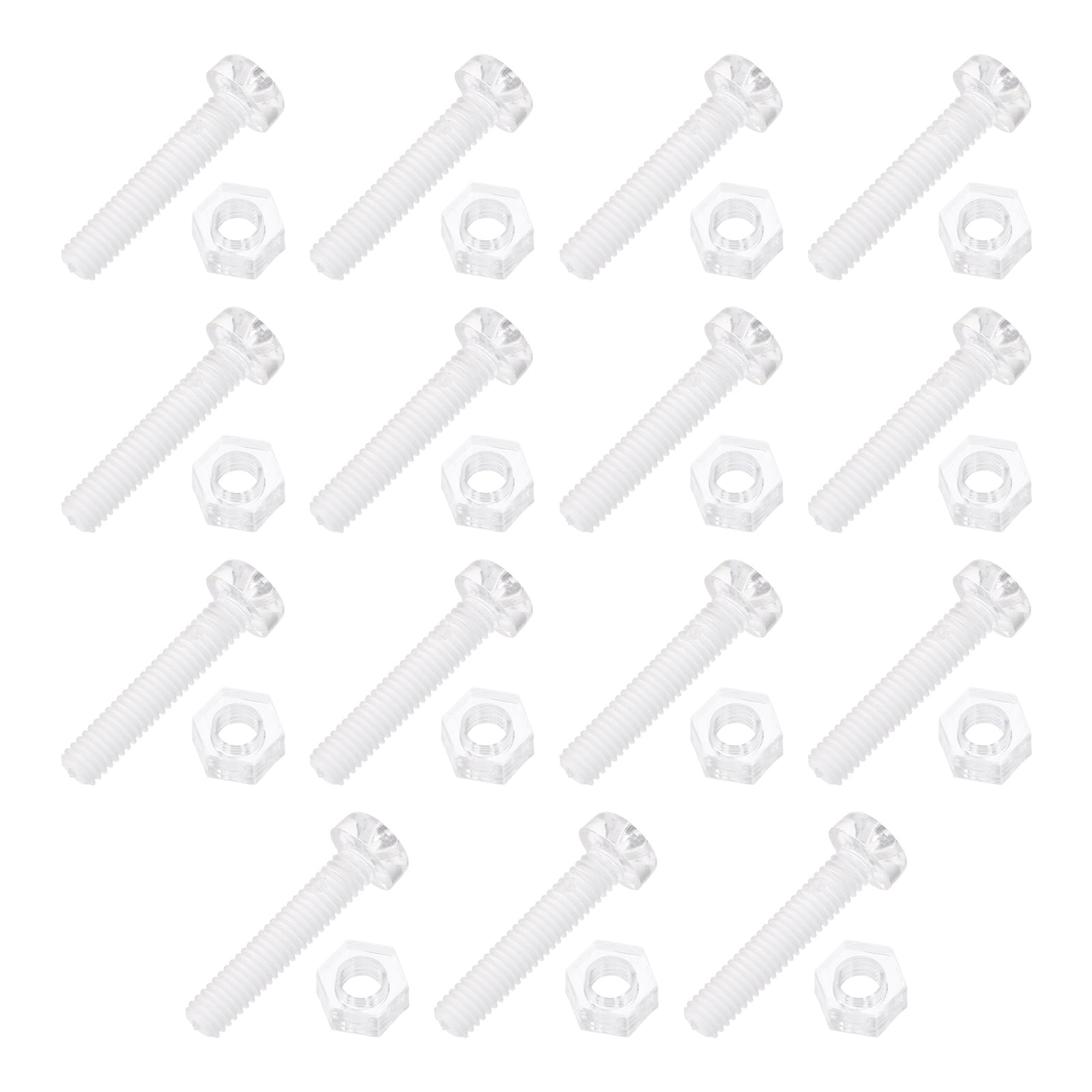 EXHUMKY Hand Bolts 30Pcs Acrylic Transparent Screw Nut Kit for ...