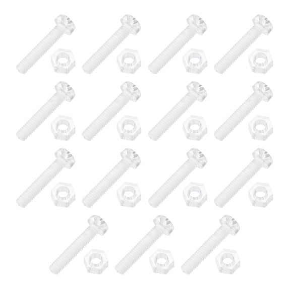 EXHUMKY Hand Bolts 30Pcs Acrylic Transparent Screw Nut Kit for ...