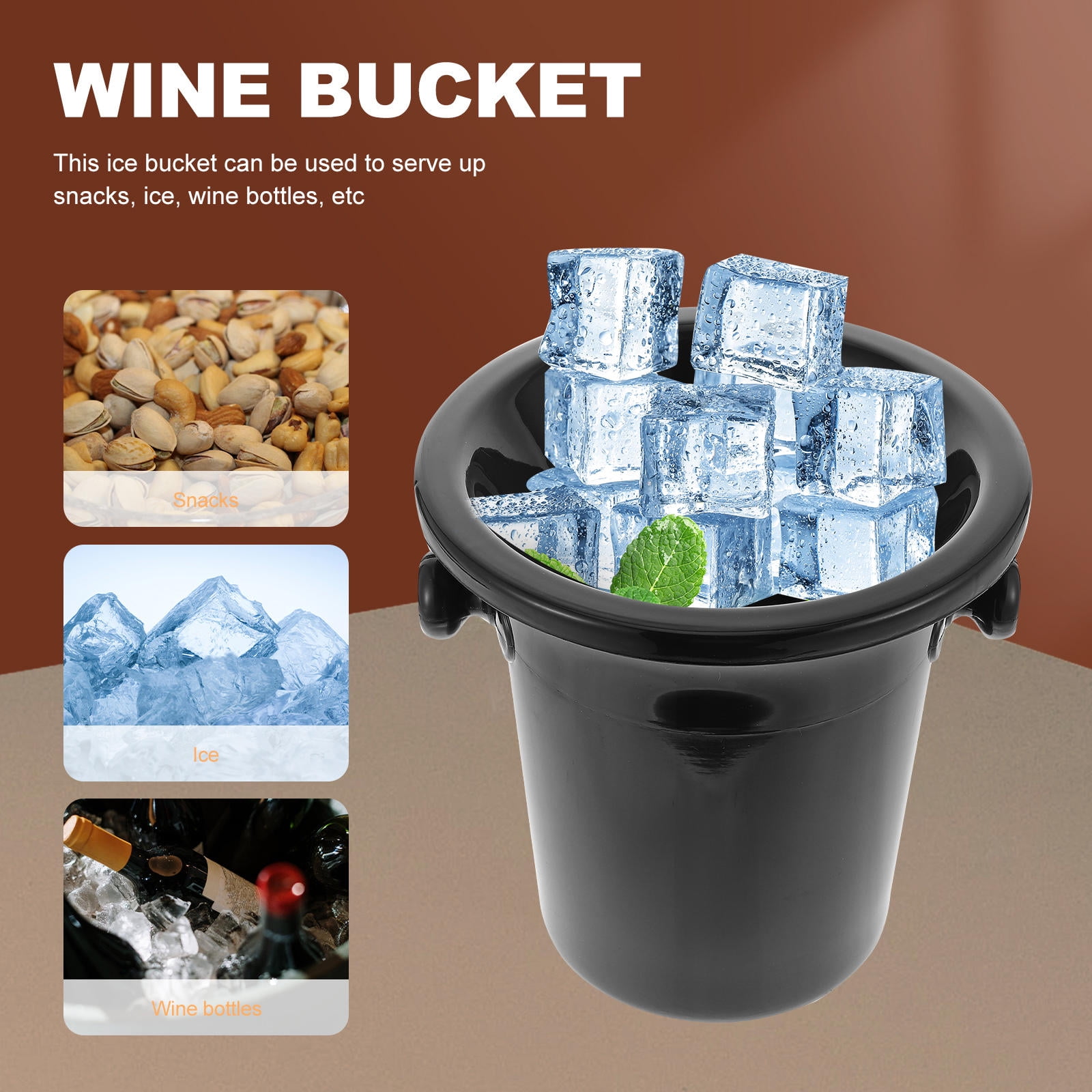 EXHUMKY 37Pack Ice Bucket Cooler Bucket With Funnel Shape Western Style ...