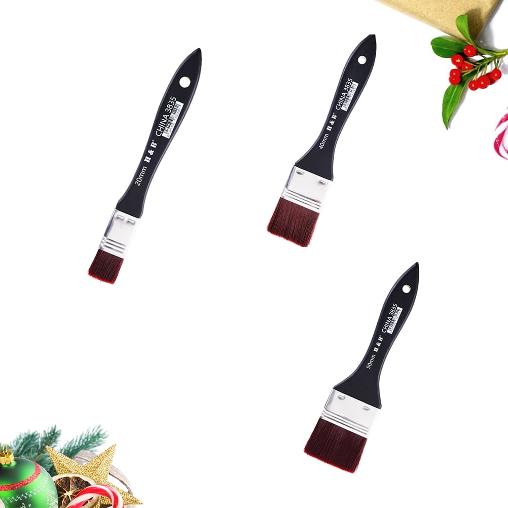 EXHUMKY 3-Piece Large Bristle Brush Set for Oil Painting, Walls, Desks ...