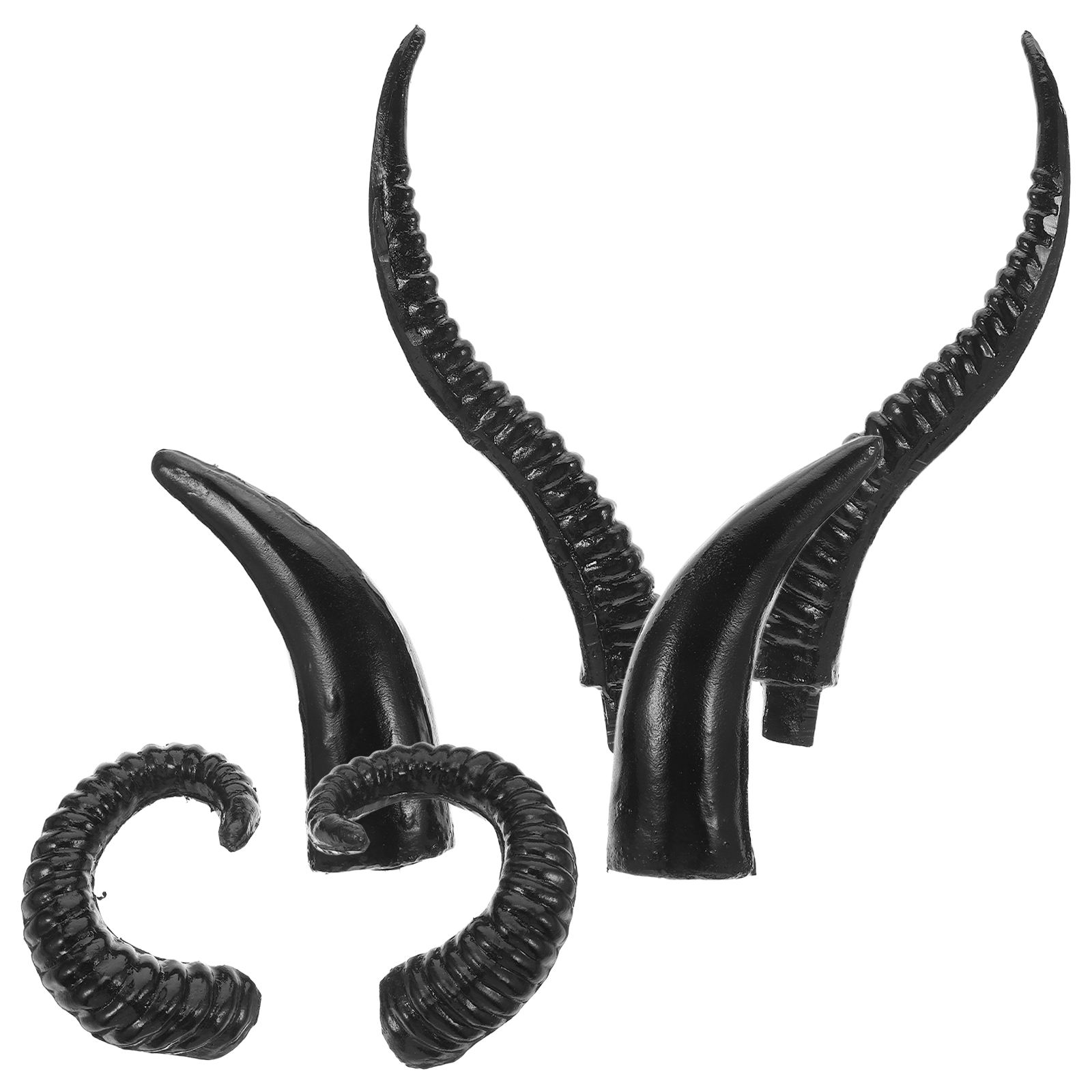 EXHUMKY Decorative Faux Bull Horns Black Plastic Lightweight DIY Crafts ...