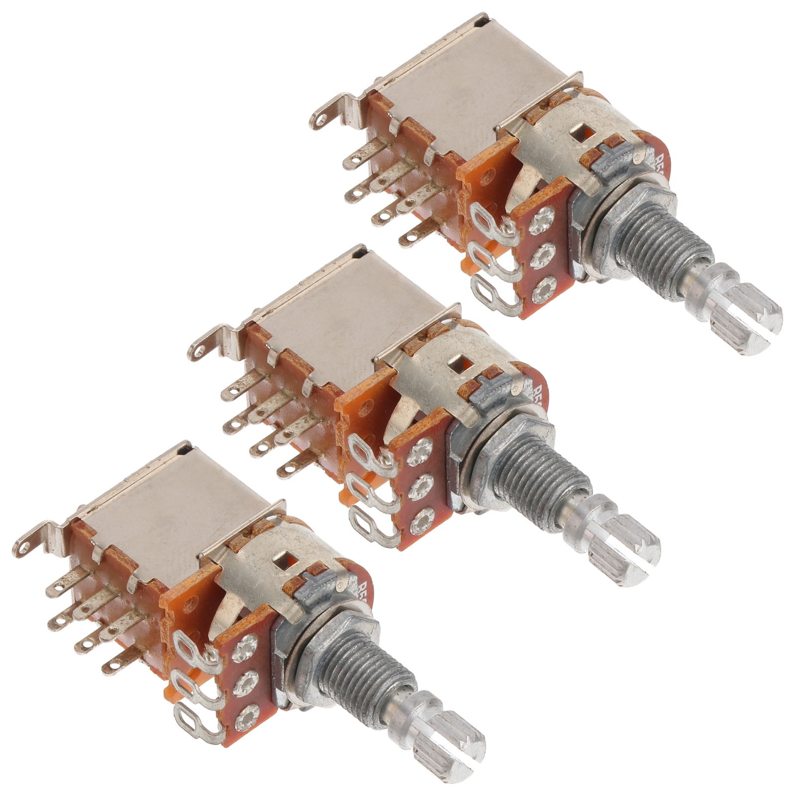 EXHUMKY 3Pcs B500k Push Pull Guitar Potentiometer Metal Cylindrical for ...