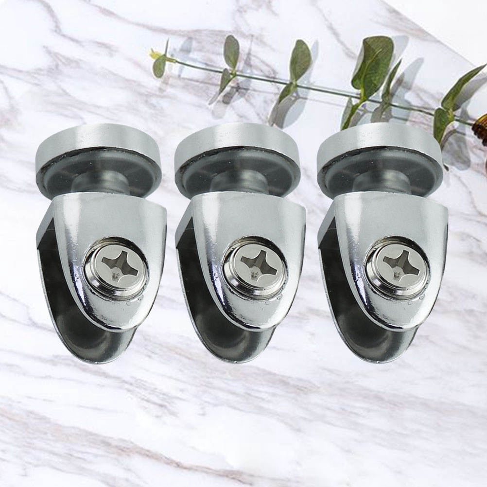 EXHUMKY 3Pcs Silver Zinc Alloy Glass Fixation Clamp for Home Office Use ...