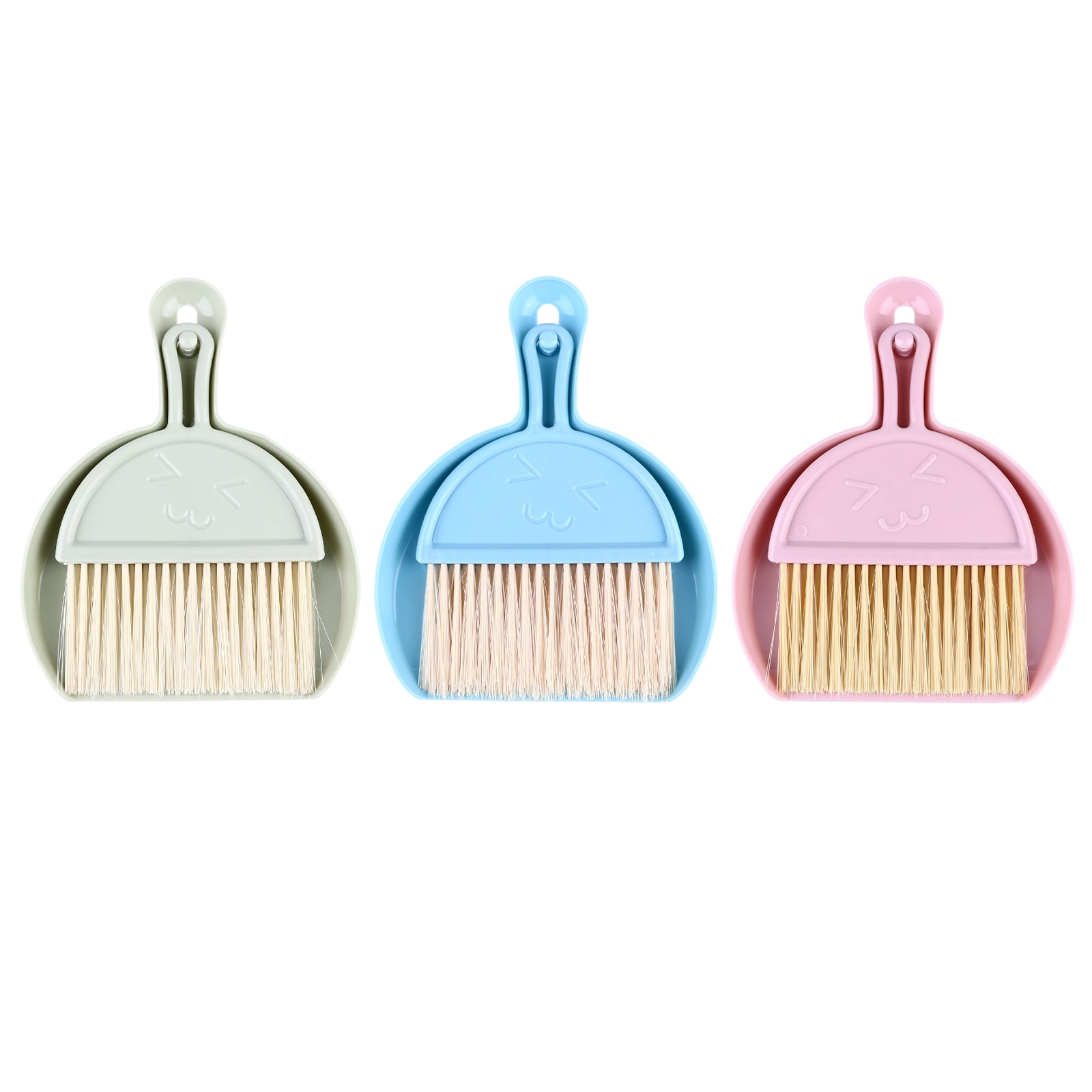 EXHUMKY 3Sets Portable Mini Broom Dustpan Set Green Ideal for Table ...