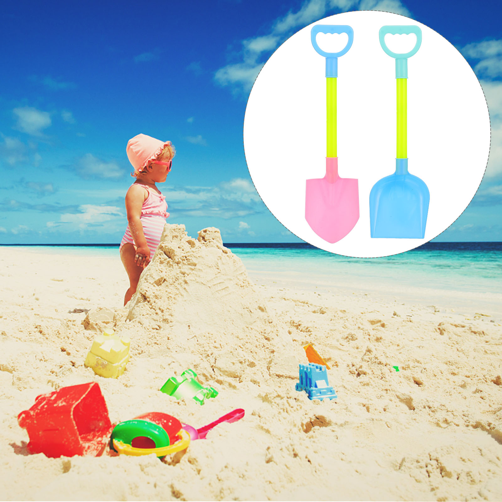 EXHUMKY 4Pcs Childrens Beach Toys Set Sand Dredging Tools Shovel Shape ...