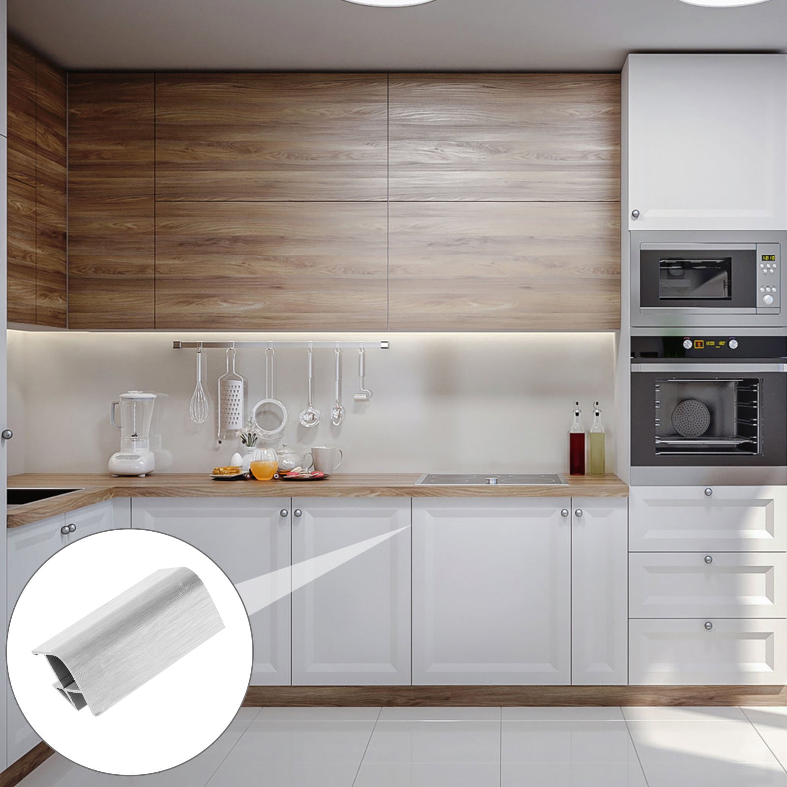 EXHUMKY 4Pcs Floor Skirting Board Corner Protectors Plastic Silver ...