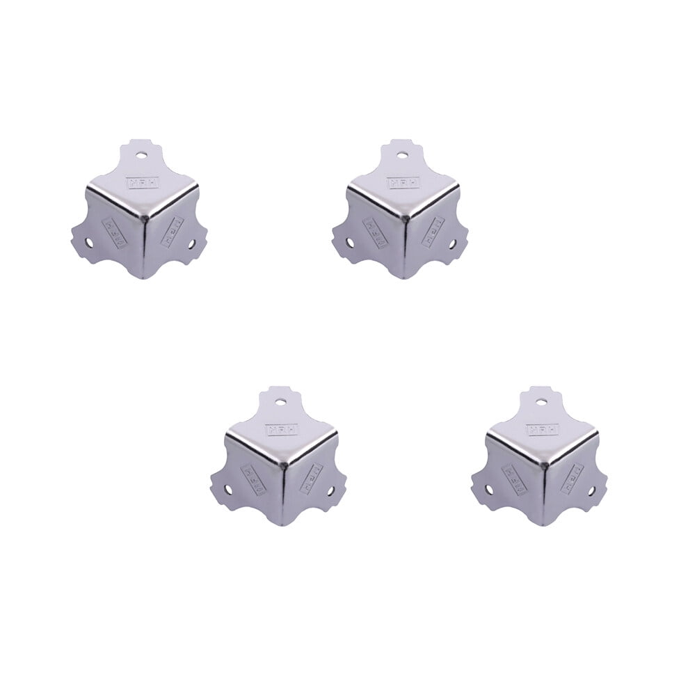 EXHUMKY 4Pcs Metal Box Corner Protector Silver Square Wrap Corner Tool ...