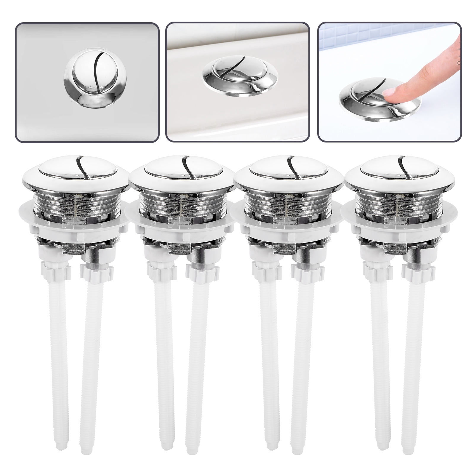 EXHUMKY 4Pcs Toilet Tank Push Buttons with Elastic Springs Easy to ...