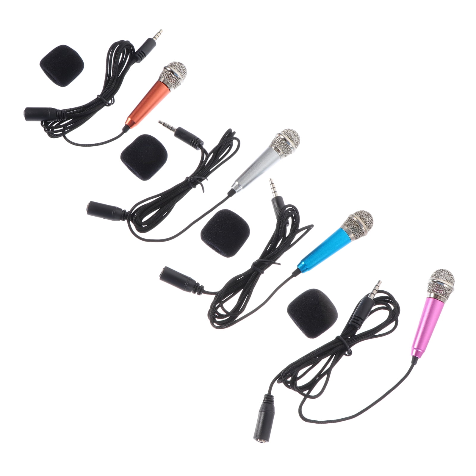 EXHUMKY 4-Pack Mini Portable Microphones for Phone, Video Recording ...