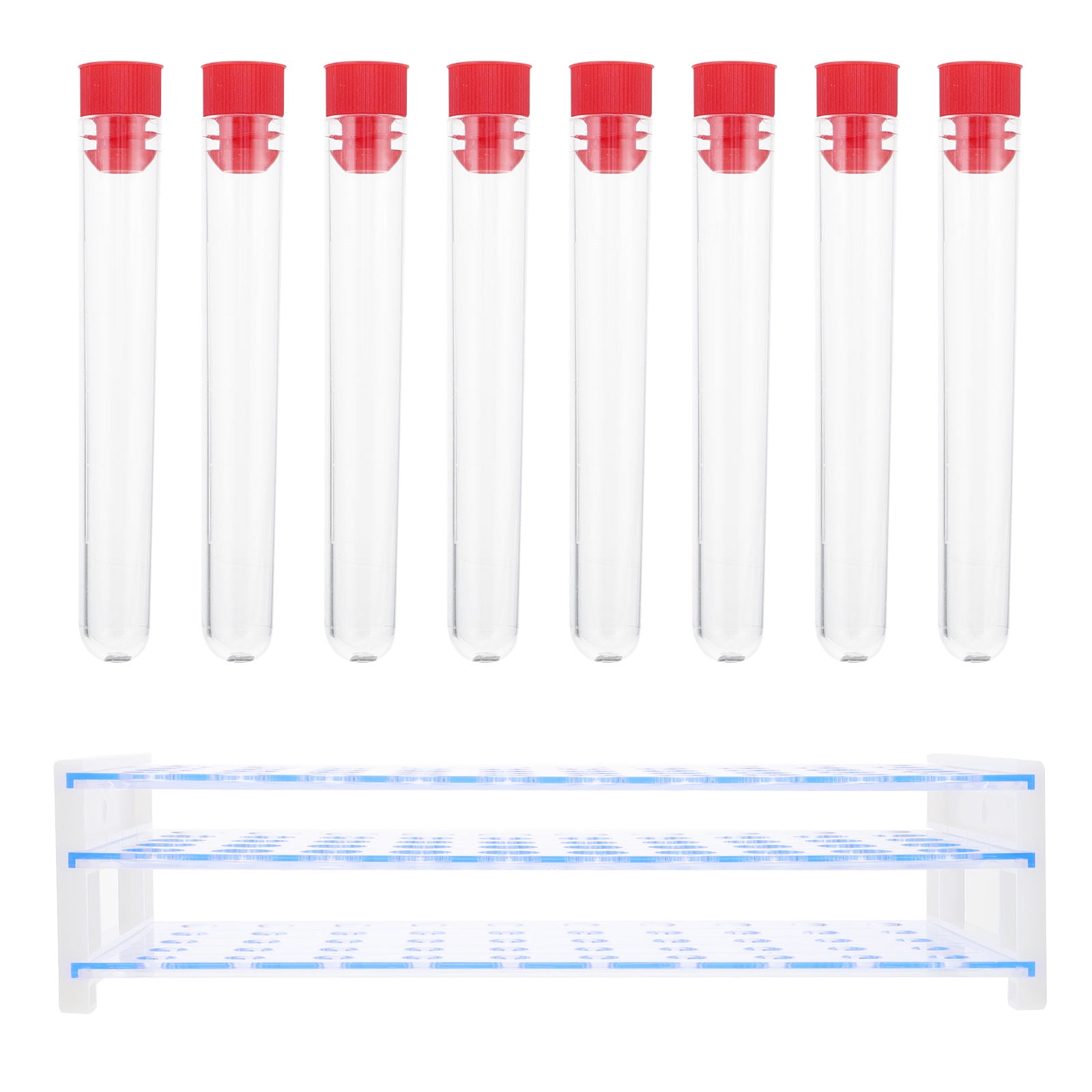 EXHUMKY Clear Plastic Test Tubes with Screw Caps, 50 Count, Laboratory ...