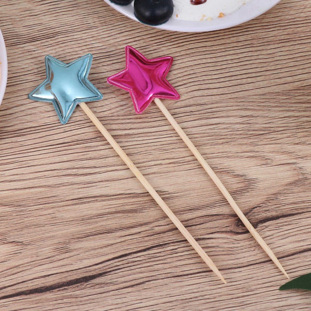 EXHUMKY 50pcs Happy Birthday Picks for Cakes Assorted Color Bamboo Cake ...