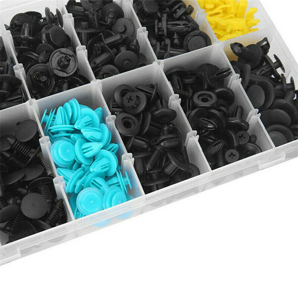 EXHUMKY 555Pcs Assorted Color Plastic Metal Car Rivet Fastener for Auto ...