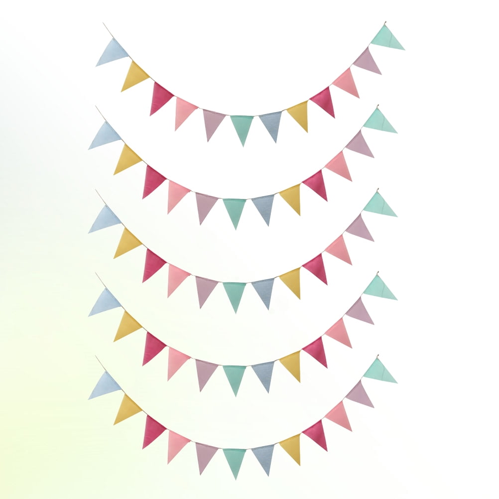 EXHUMKY 5sets Colorful Linen Pennant Banner Set Blank Bunting For For ...