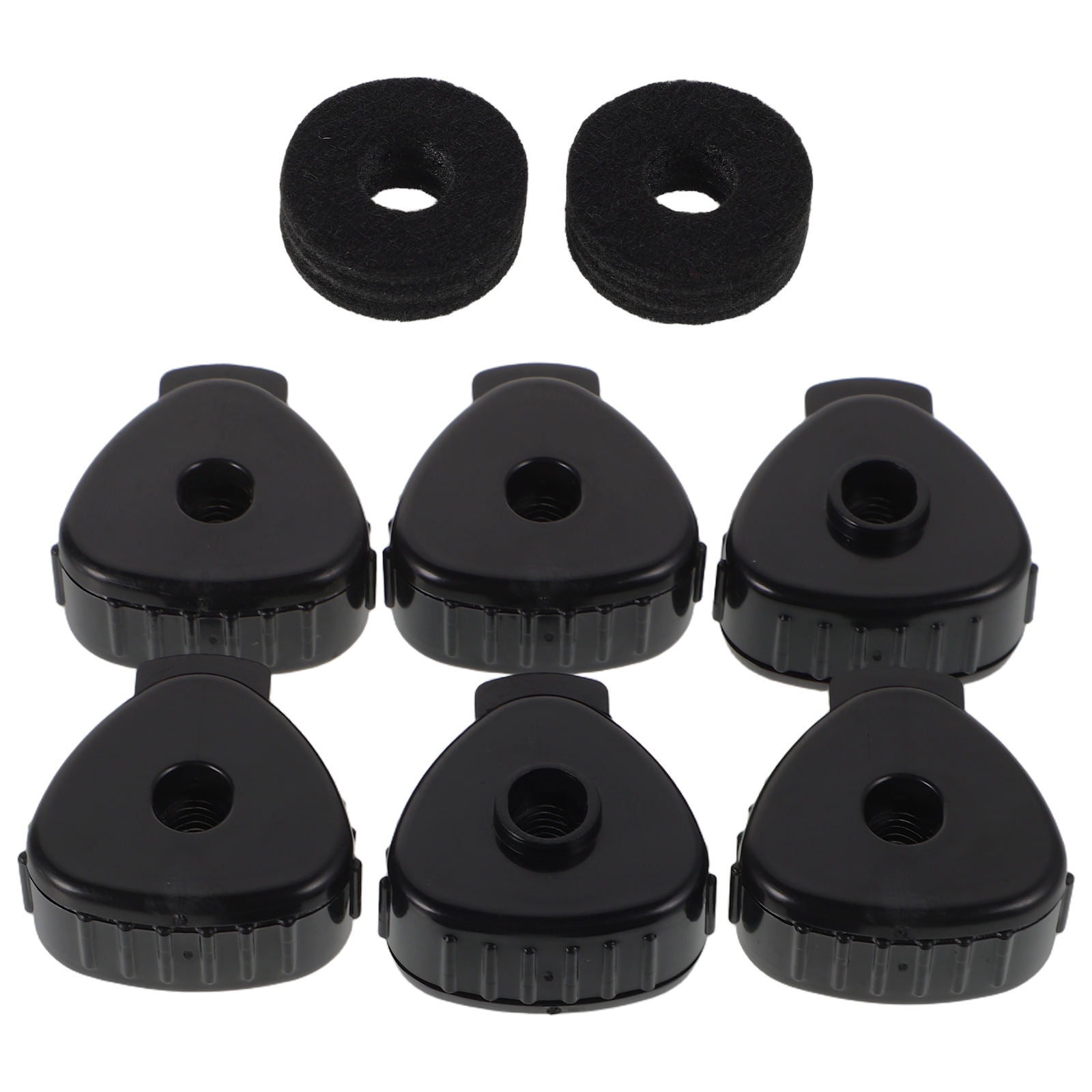 EXHUMKY 6-Pack Quick Release Black Plastic Cymbal Nuts with Cushion for ...