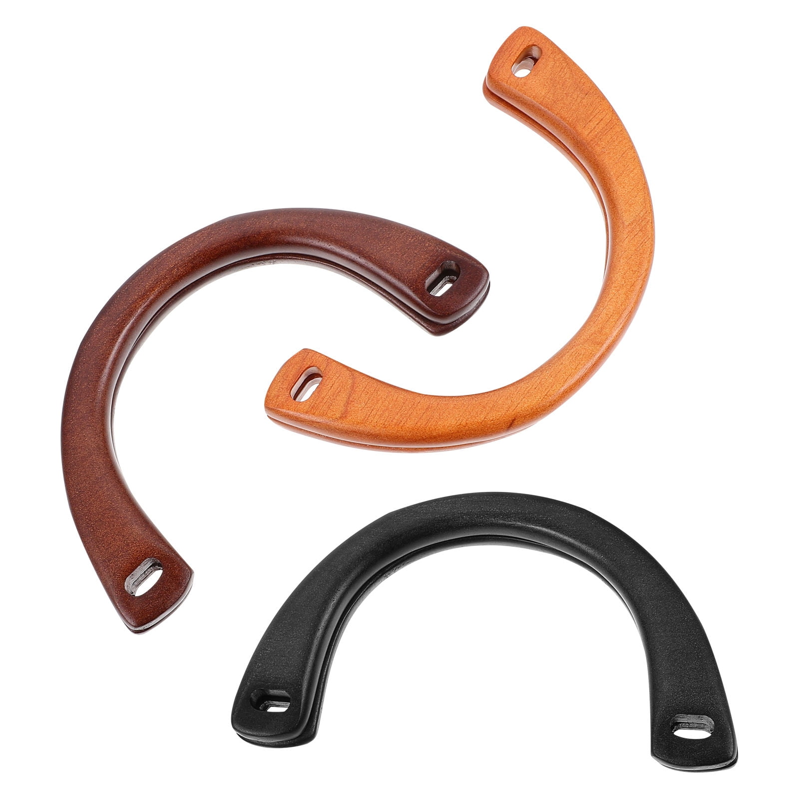 EXHUMKY 6Pcs Wood Handbag Handle U-shaped Semi-circle for Bag Diy ...
