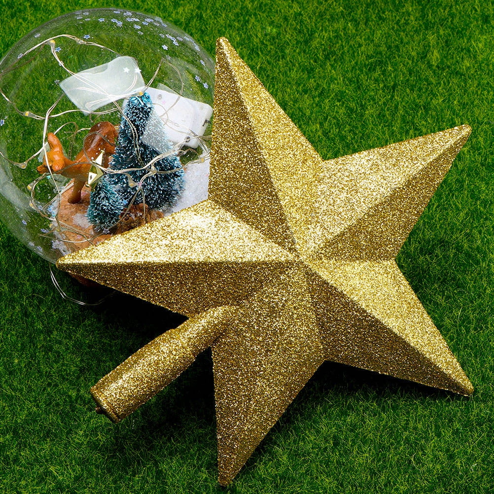 EXHUMKY 6Set Star Topper for Mini Tree Golden Plastic Five Pointed Star ...