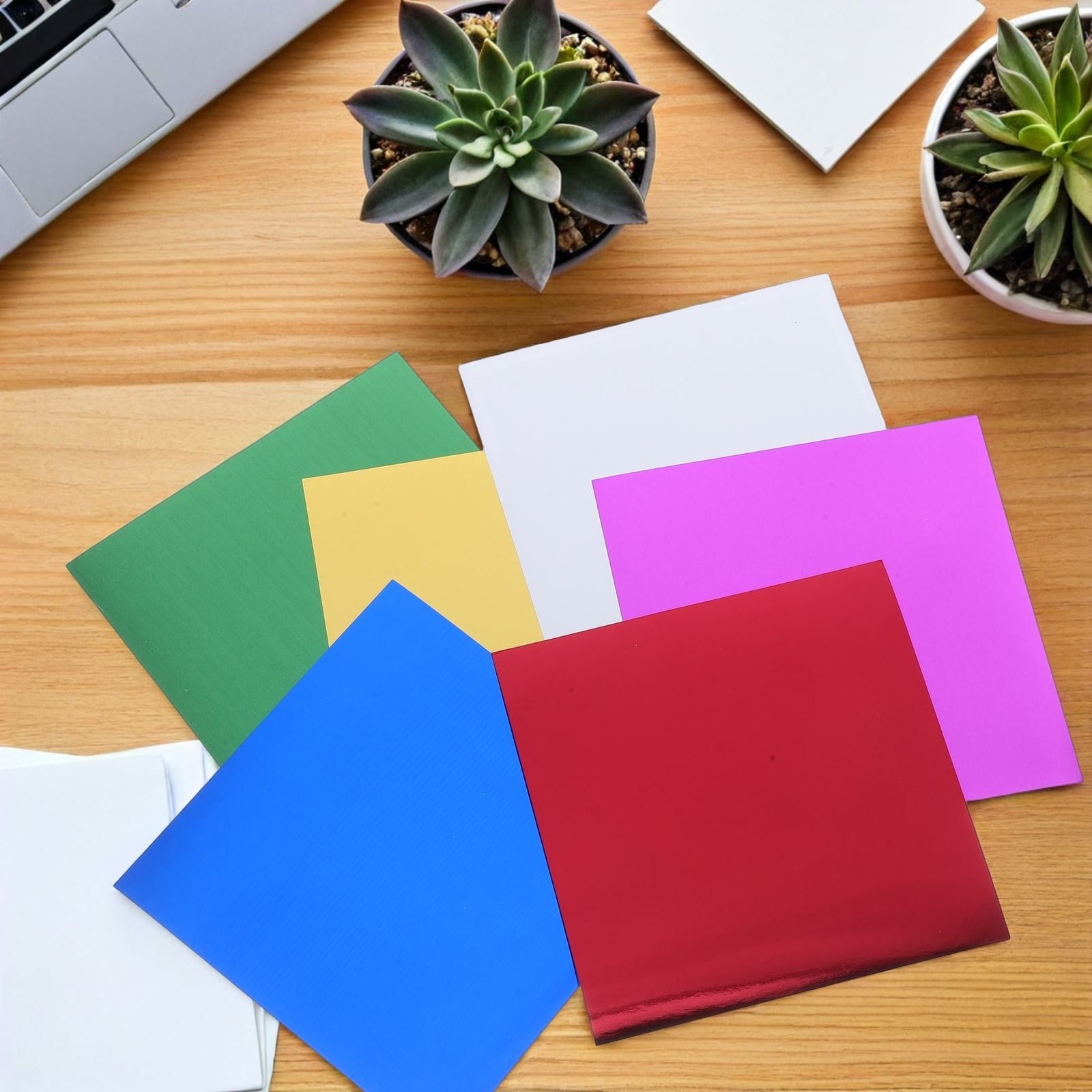 EXHUMKY Aluminum Foil Paper Sheets Multicoloured Metallic Mirror Effect ...