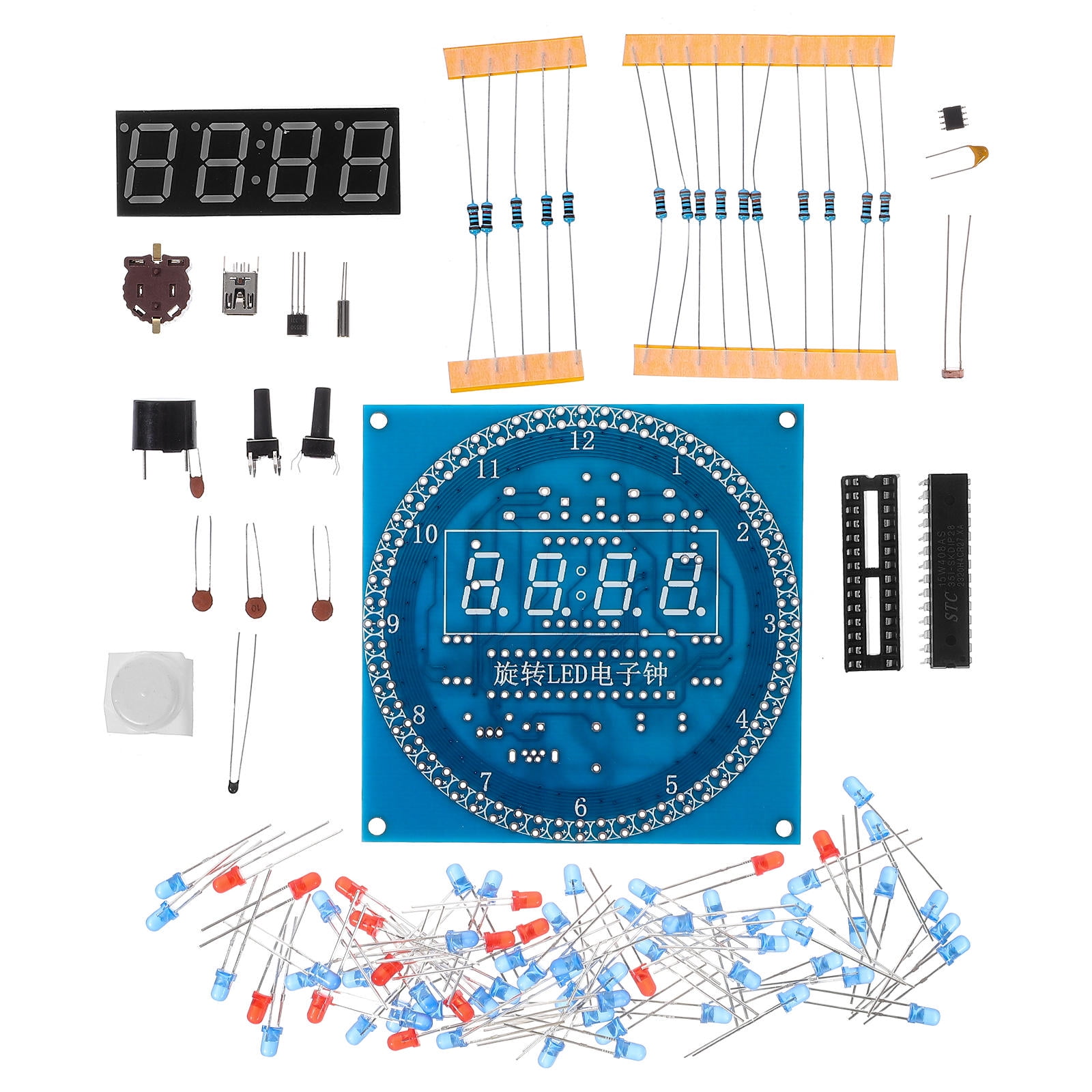 EXHUMKY LED Electronic Clock DIY Project Kit with Assorted Color 1 Set - Walmart.com