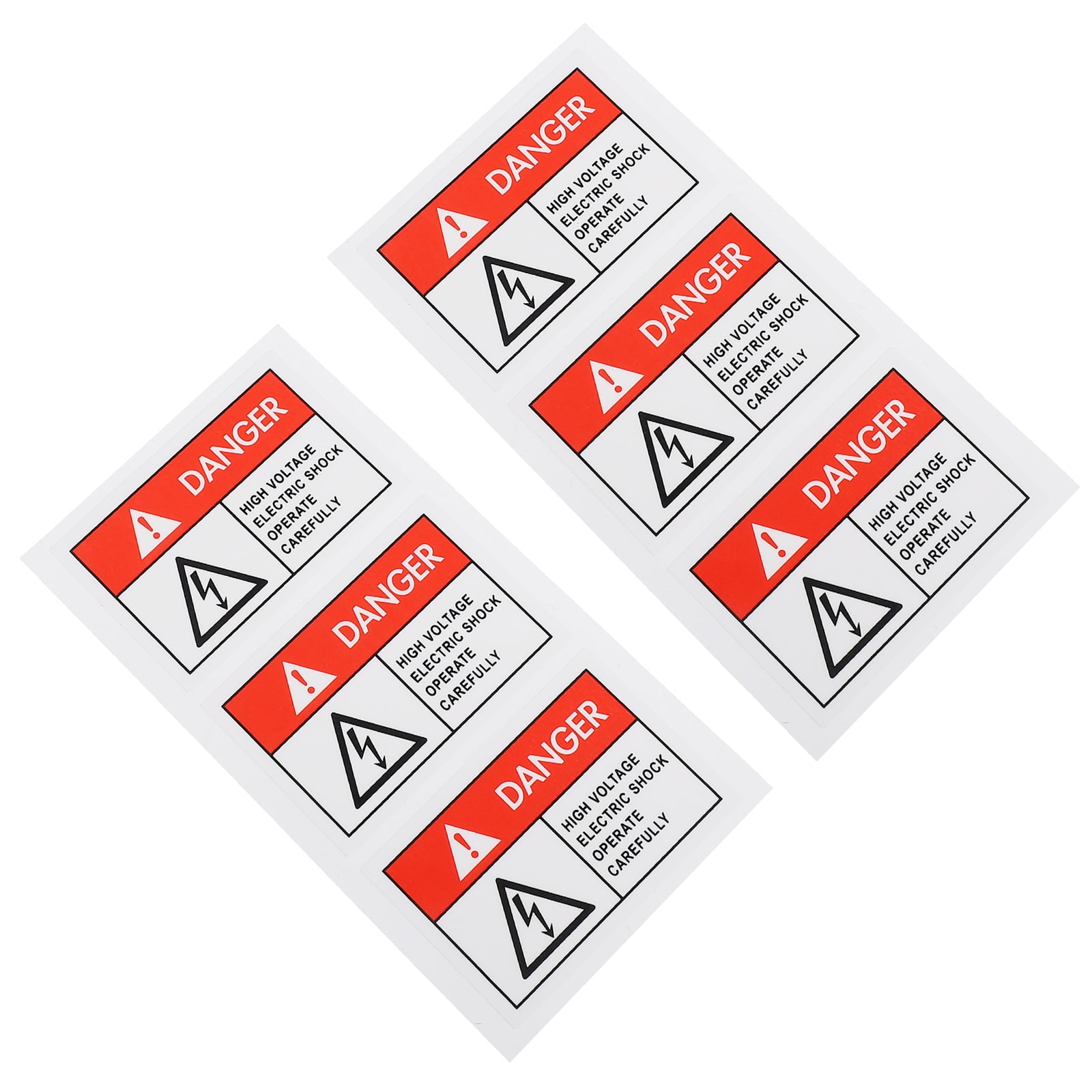 EXHUMKY Electric Shocks Warning Decal 6Pcs Rectangle High Voltage ...
