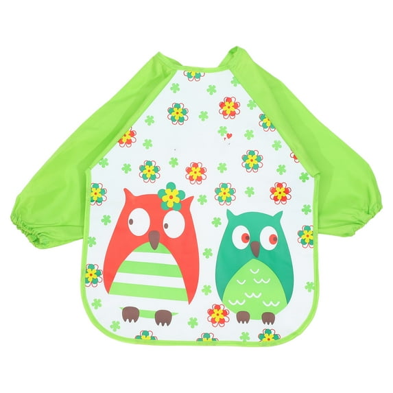 EXHUMKY Eva Waterproof Painting Smock in Green with Unique Owl Pattern ...