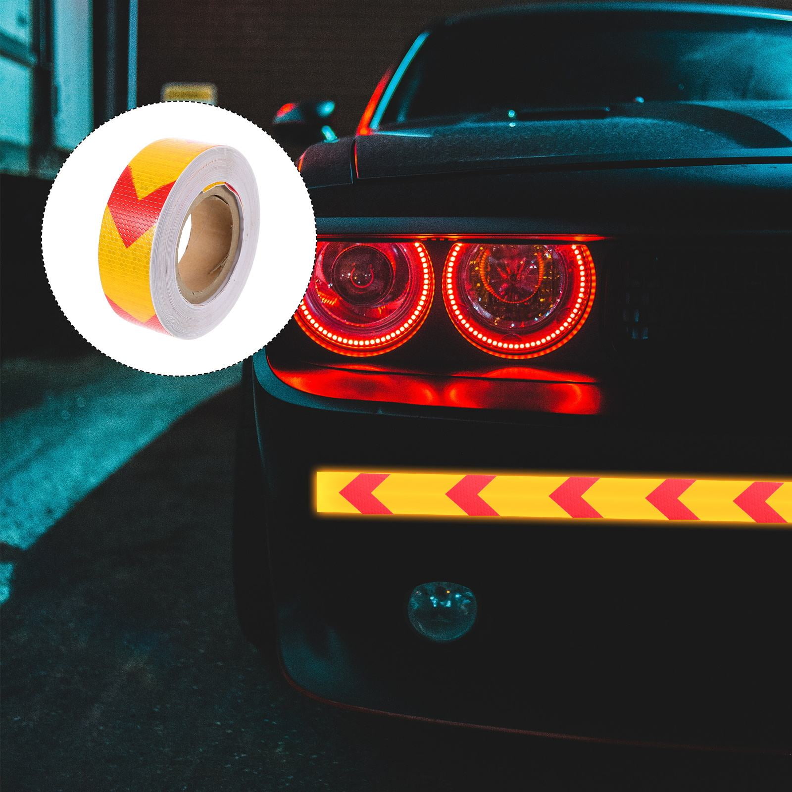 EXHUMKY Flashing Tape Reflective Warning Tape PVC 1 Roll for Dark and ...