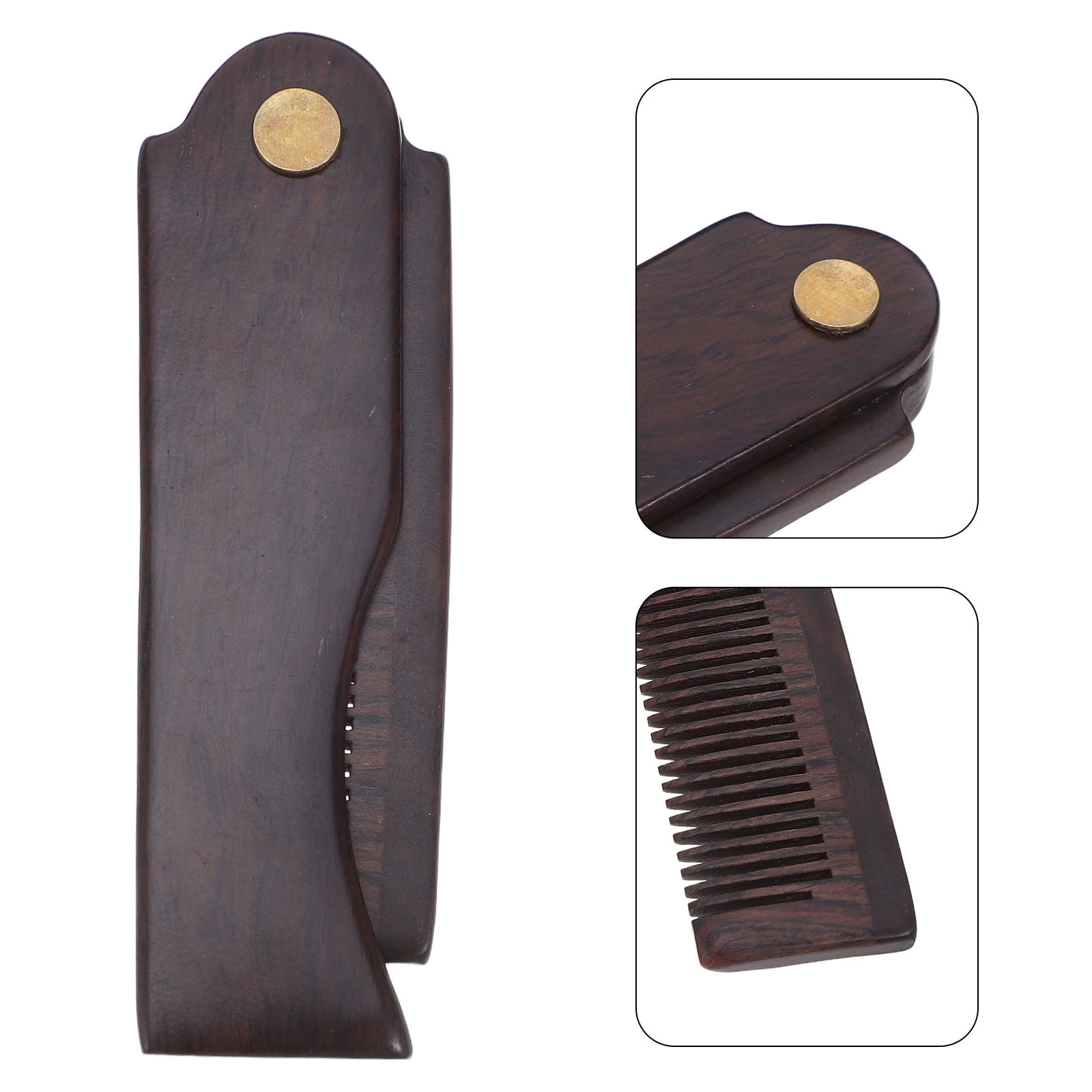 EXHUMKY Ebony Portable Folding Comb Anti-Static Smooth Finish Light ...