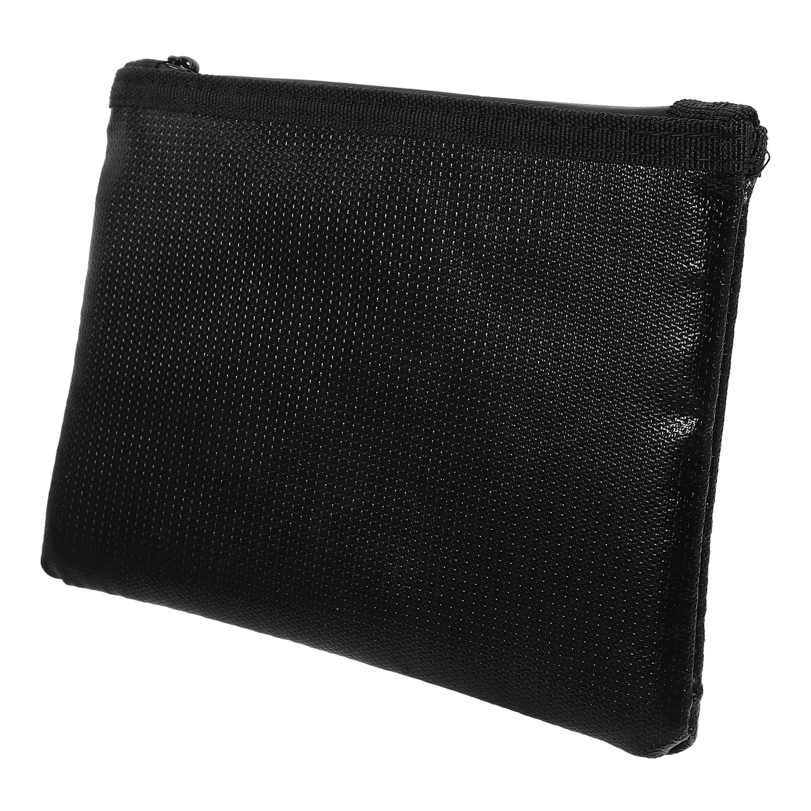 EXHUMKY Fireproof Pouch for Documents Black Heat Resistant Document ...