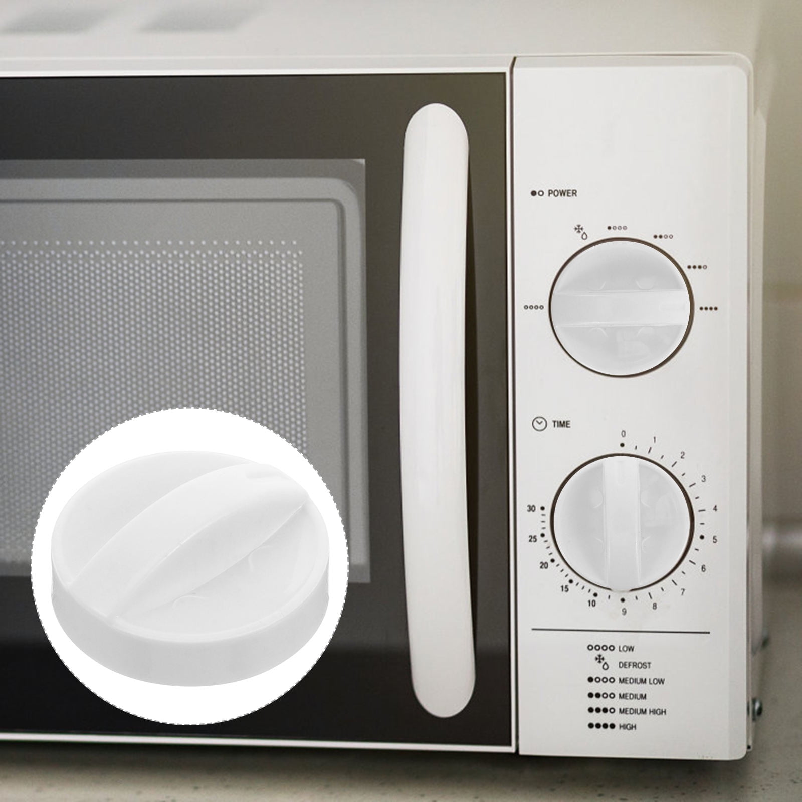 EXHUMKY Microwave Oven Supplies 1Pack Round White Plastic Knob for Heat ...