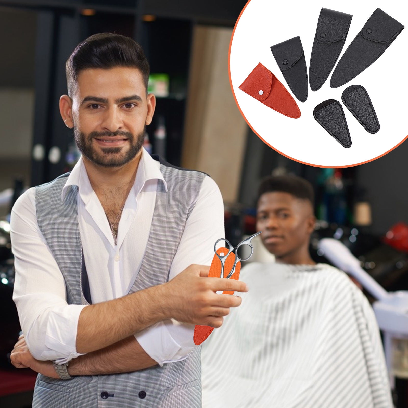 EXHUMKY Scissors Pouch 6Pcs Brown Protect Scissors For Professionals In ...