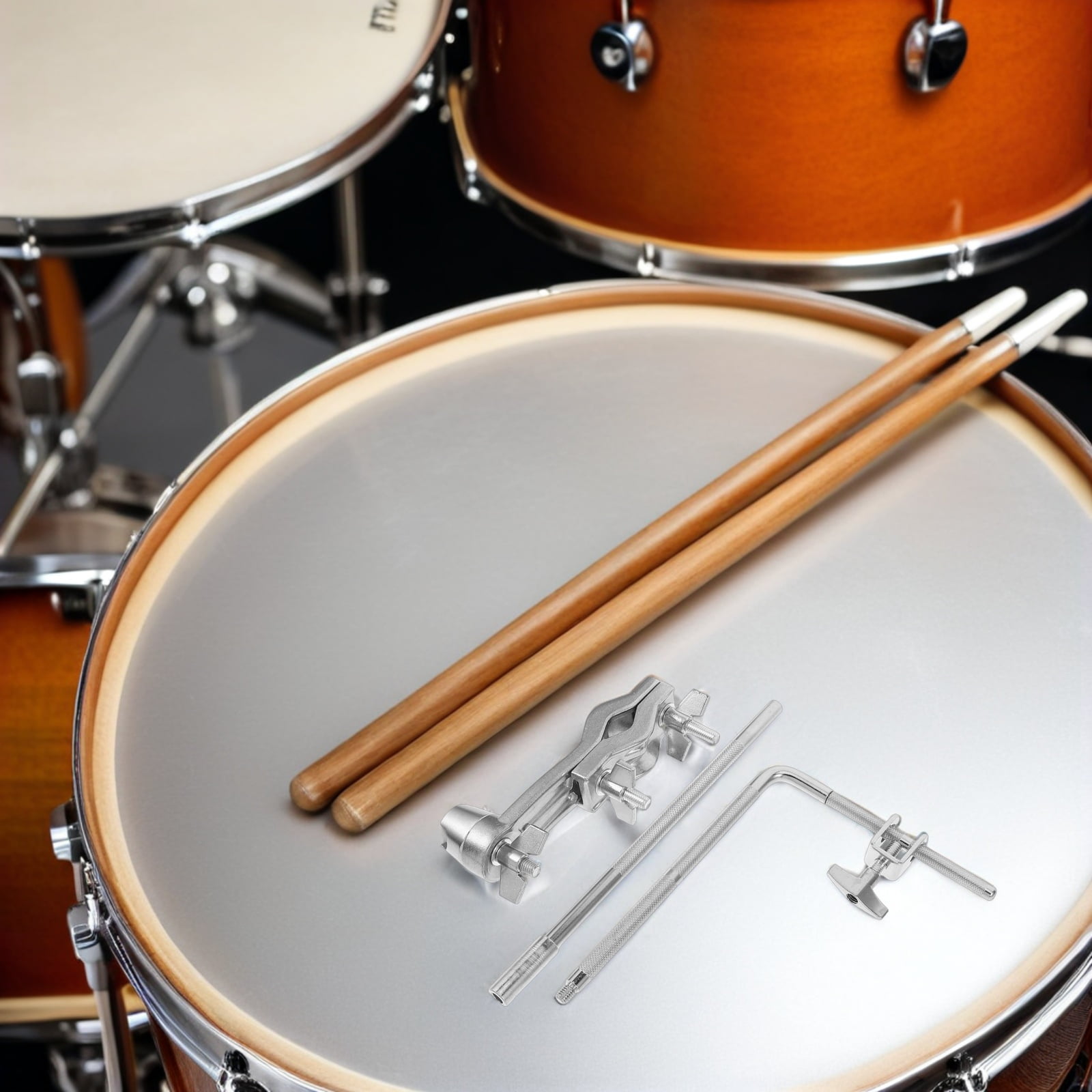 EXHUMKY Silver Metal Cowbell Clamp with Bent Arm for Drum Rack Mount ...