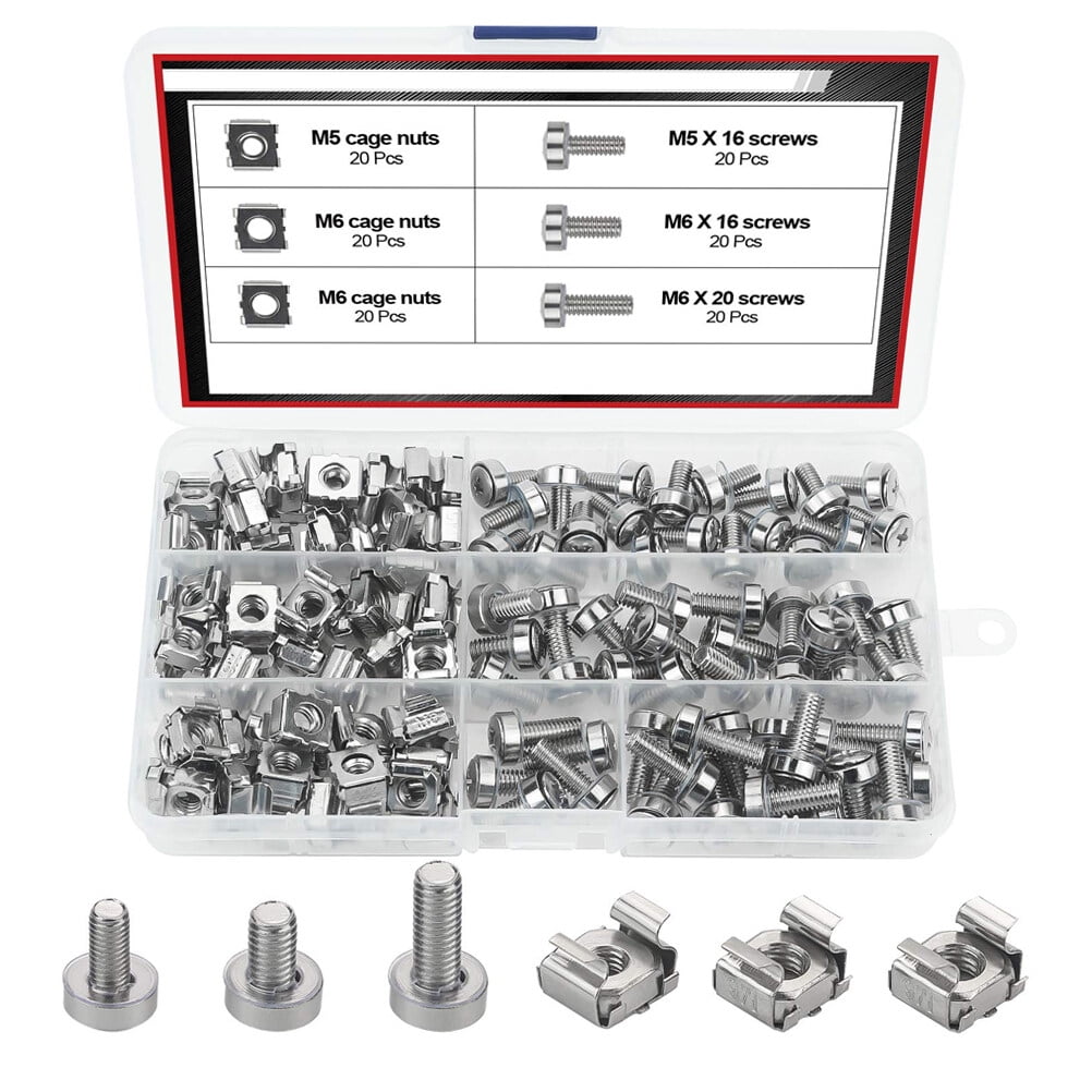 EXHUMKY Server Rack Cage Nuts Carbon Steel Screw Set 1 Cabinet Assembly ...