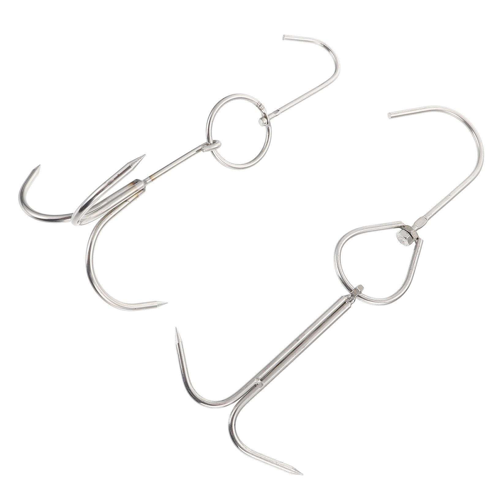 EXHUMKY Stainless Bbq Meat Hook 2Pcs for Grilling and Air-drying with ...