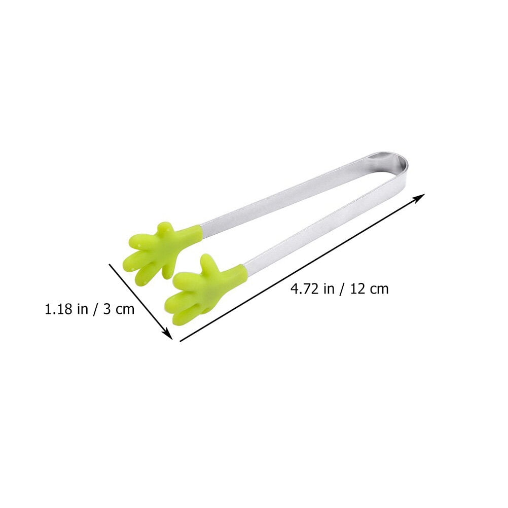 EXHUMKY Stainless Steel and Silicone Ice Tongs MultiFunction Food ...