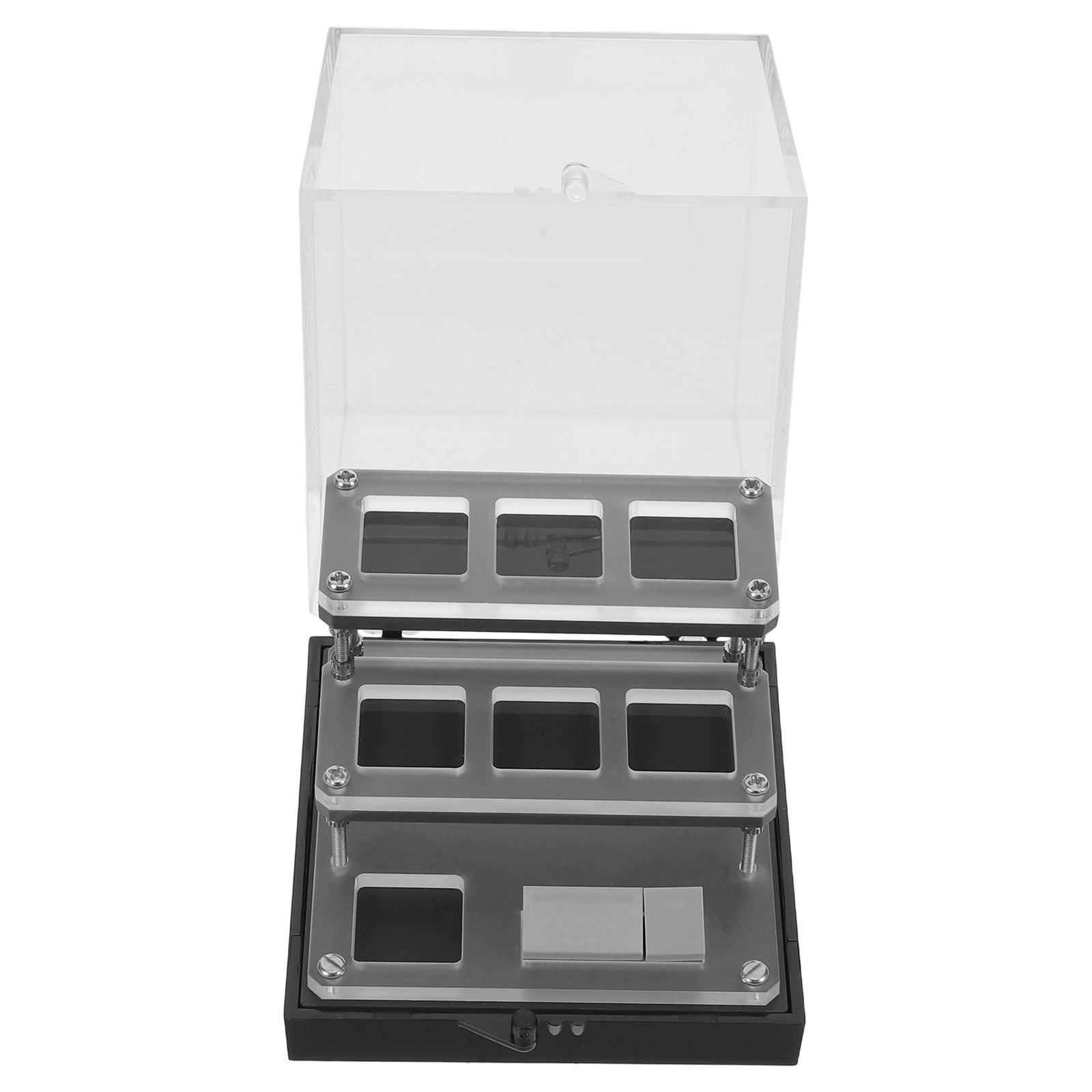EXHUMKY Three Tier Clear Acrylic Mineral Display Case Sturdy Rock ...